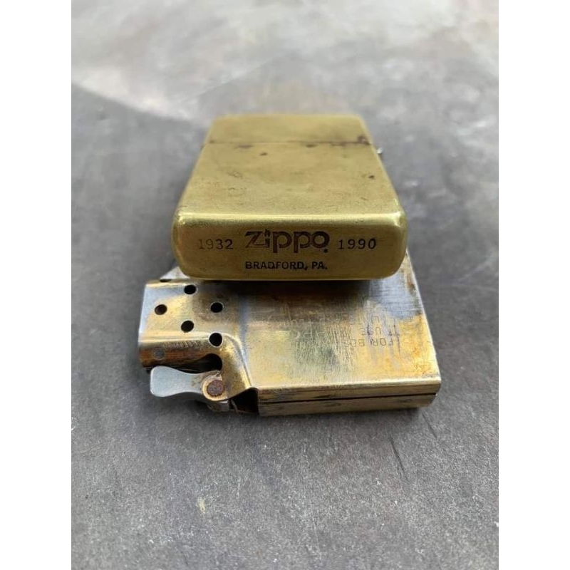 Jual Korek Zippo Solid brass 1932 1990 bradford Original asli | Shopee Indonesia