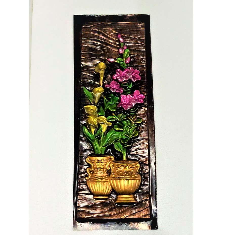 Jual Lukisan Bunga Timbul Hiasan Dinding Ukuran Besar Cantik 20x60 Cm ...