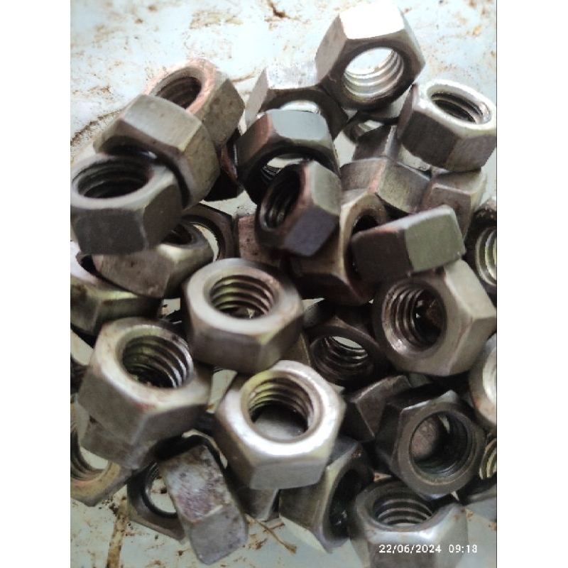 Jual Mur baut besi hitam ukuran 7/16 (kepala kunci 16-17) | Shopee ...