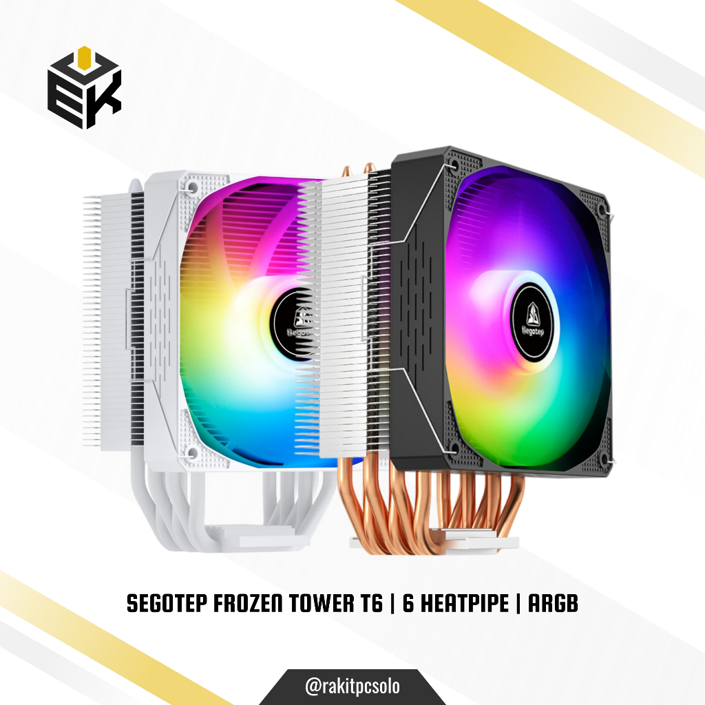 Jual Cpu Cooler Segotep T6 Tower 6Heatpipe ARGB Fan 12cm 6 Pipa ...
