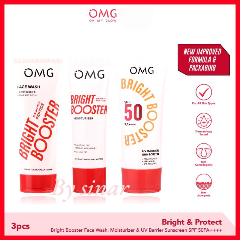 Jual (Paket) OMG oh my glow Bright Booster double perlindungan ...