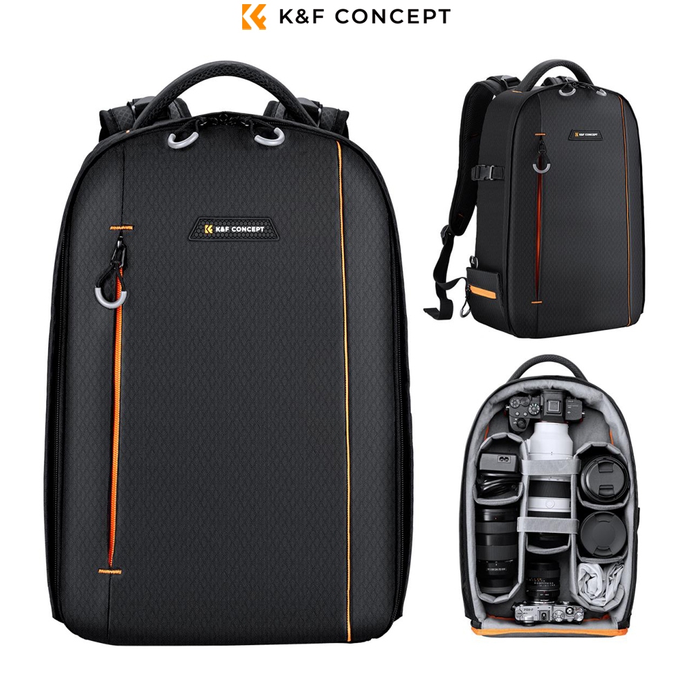 Jual K&F Concept Tas Kamera Backpack Nature Wander 18L Black Orange ...