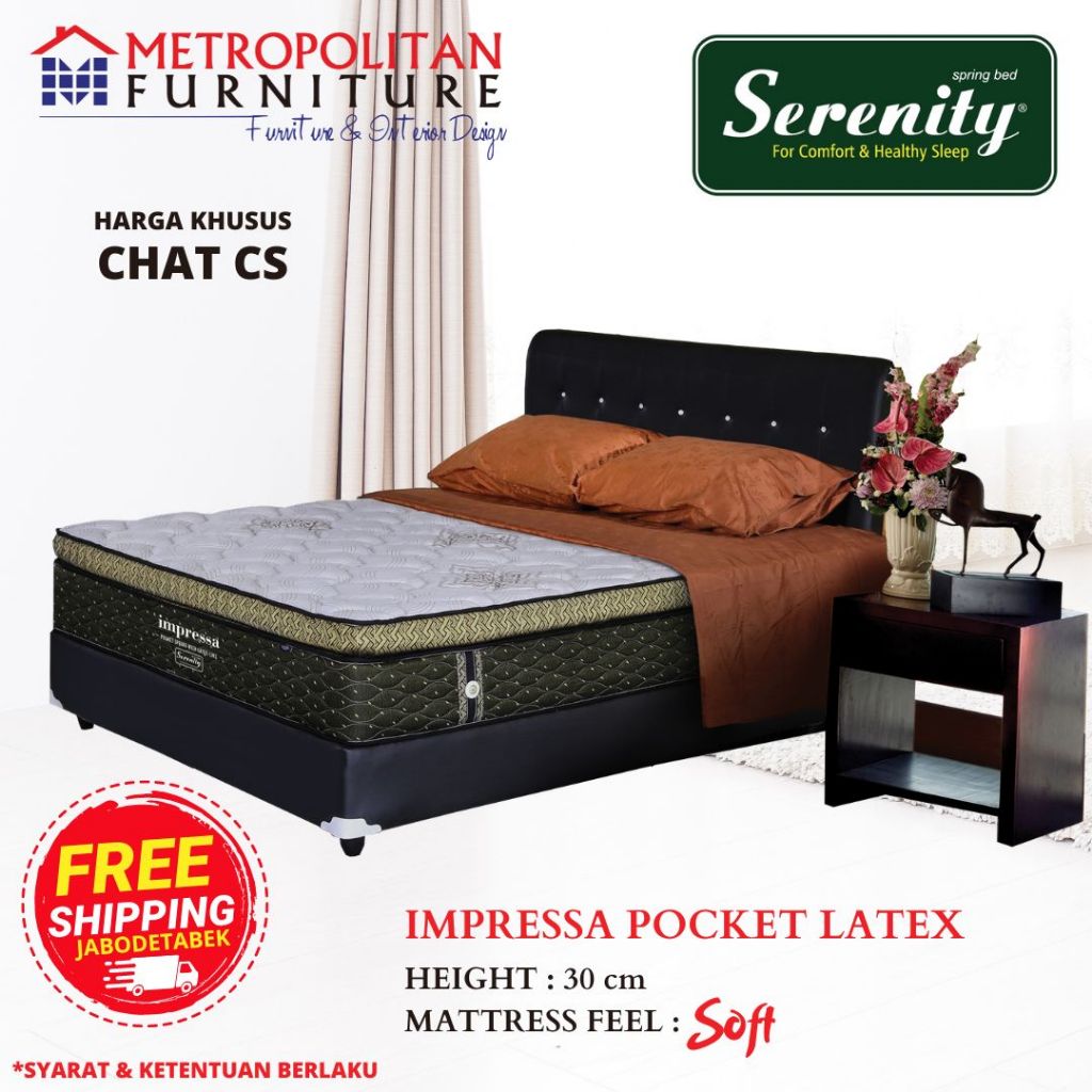Jual Kasur Springbed Elite Serenity Impressa Pocket Latex Set Spring ...
