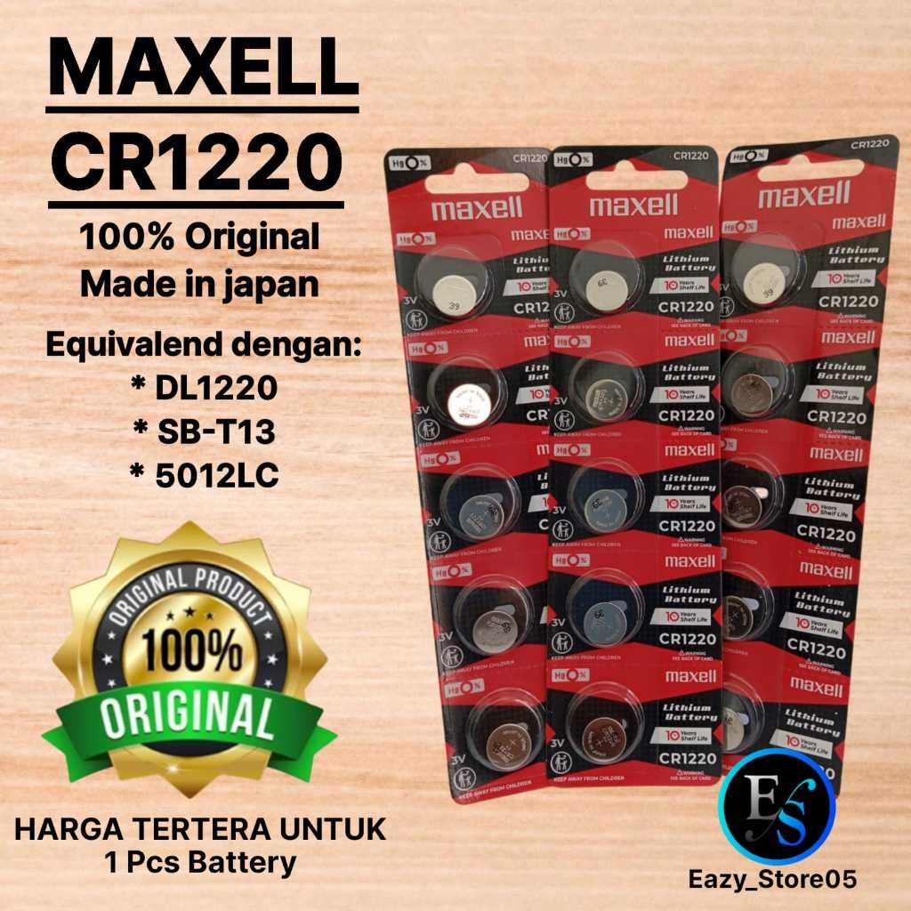 Jual Maxell CR1220 Original 3V Lithium Battery Jam Tangan CR 1220 Made ...