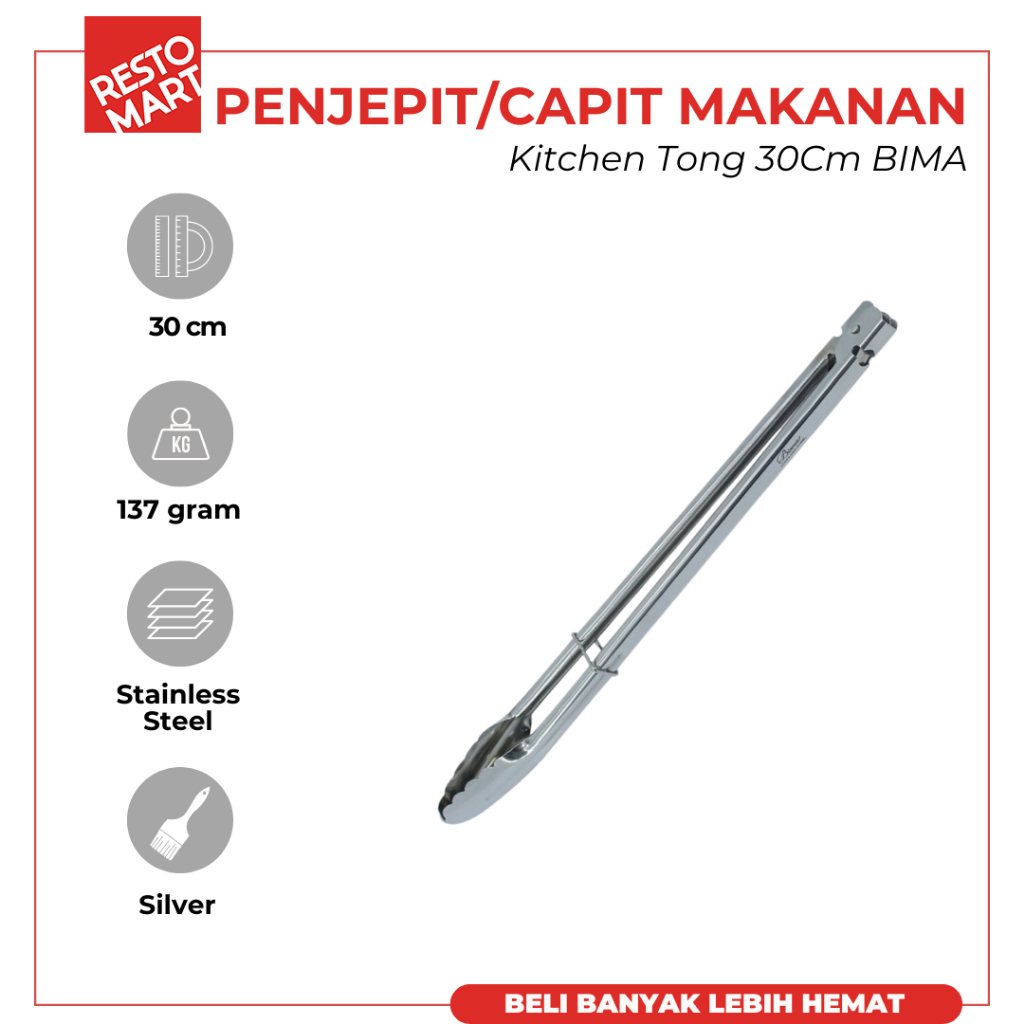 Jual Penjepit Makanan 30 cm / Bima Kitchen Tong Inox Premium BP0112512 ...