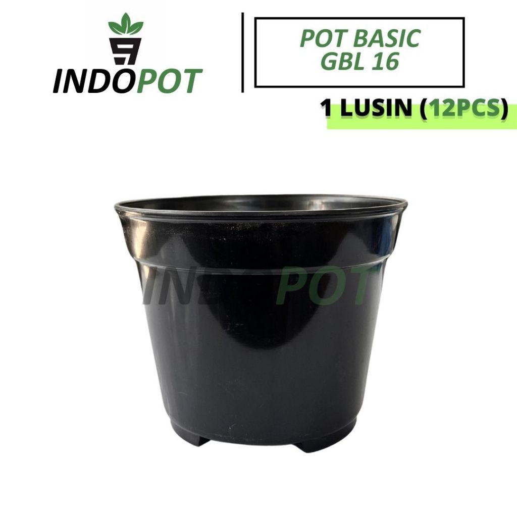 Jual (12 PCS) Pot Basic GBL 16 Polos Bahan Plastik Tebal Untuk Bibit ...