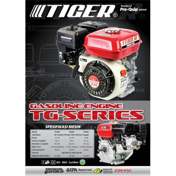 Jual Engine / Mesin Sebaguna Tiger TG-220 /7 HP | Shopee Indonesia
