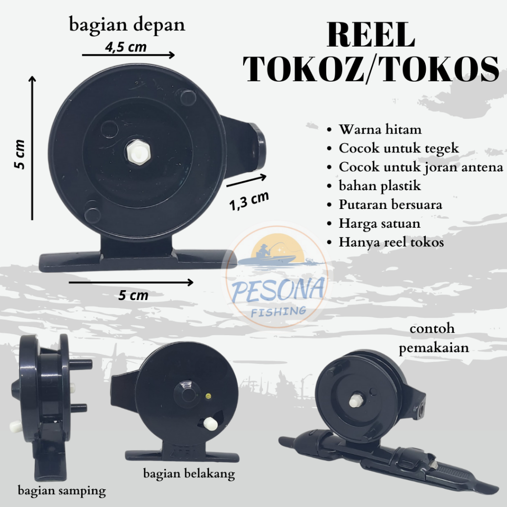 Jual Reel Pancing Tokoz Tokos Hitam / Daido/Neptuna 504L Bahan Plastik ...