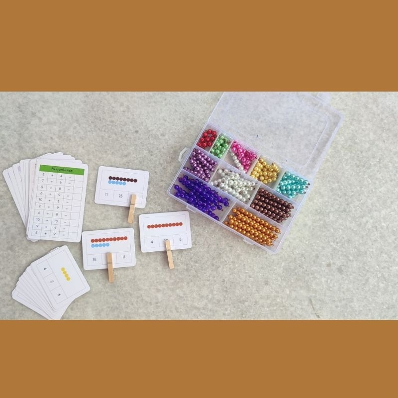 Jual Counting Beads - Decanominal Beads - Bead Bars Montessori - Game ...