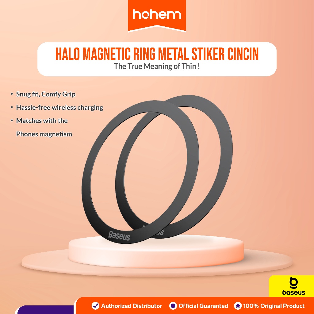 Jual BASEUS Halo Magnetic Ring Metal Stiker Cincin Magsafe Iphone 12 13 ...