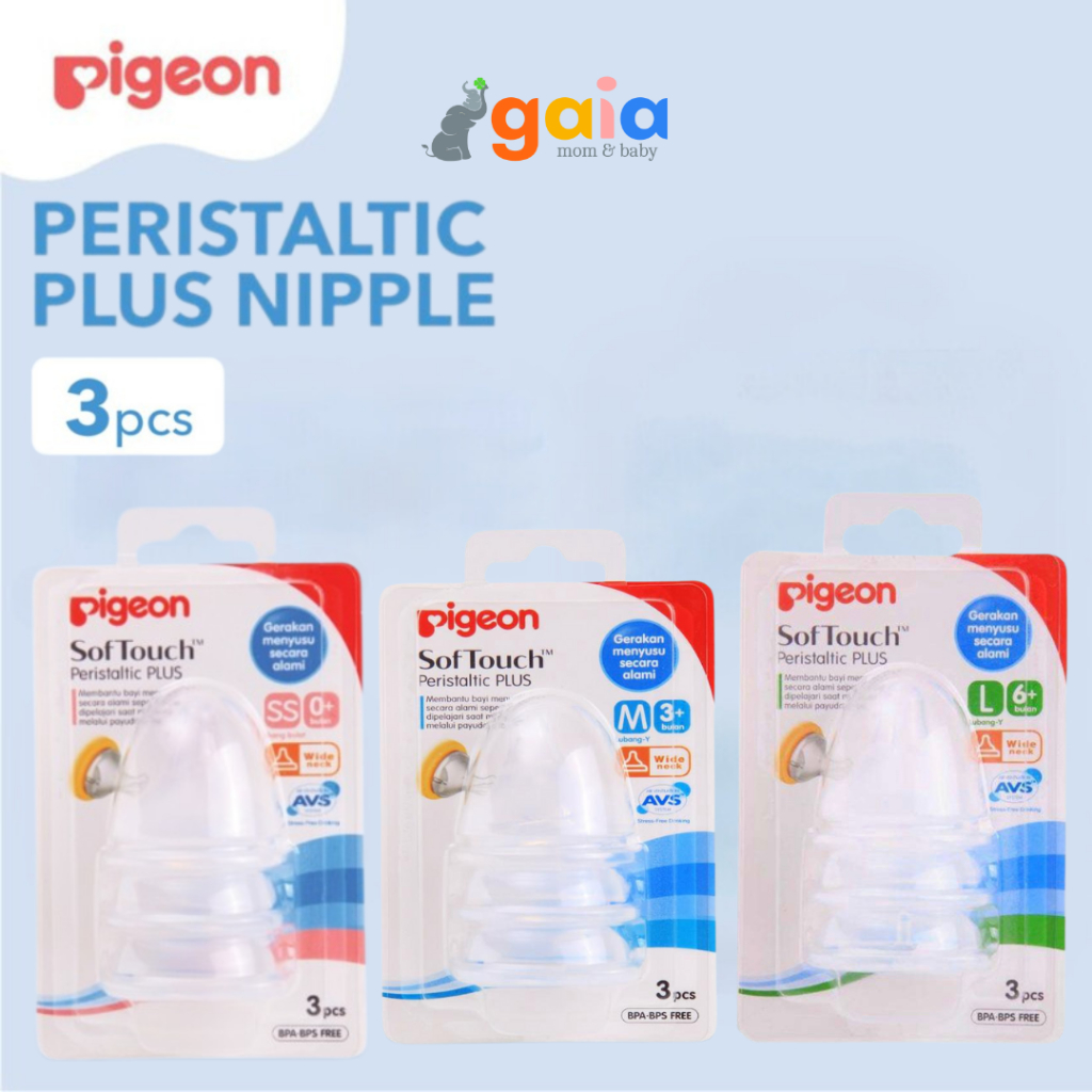 Jual Pigeon Soft Touch Peristaltic Plus Nipple Blister | Dot Bayi 3pcs ...