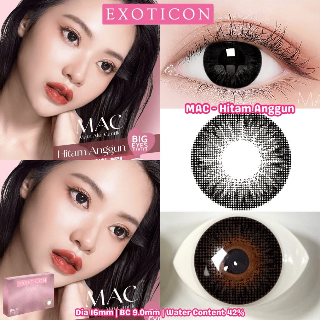 Jual SOFTLENS X2 MAC HITAM ANGGUN (normal S.D -6.00) BIG EYES 16MM ...