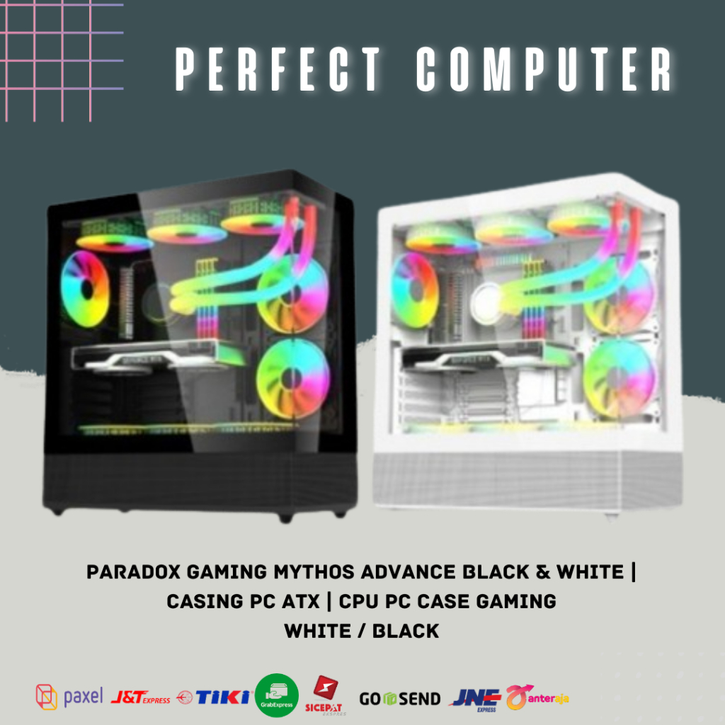 Jual CASING Paradox Gaming Mythos Advance Black & White PC ATX | Shopee ...