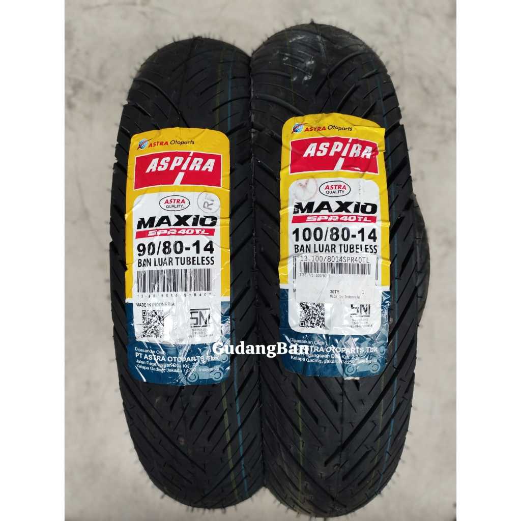 Jual ( PAKET 2 BAN RING 14 ) SPR 40 90 80 14 dan 100 80 14 Aspira Maxio ...