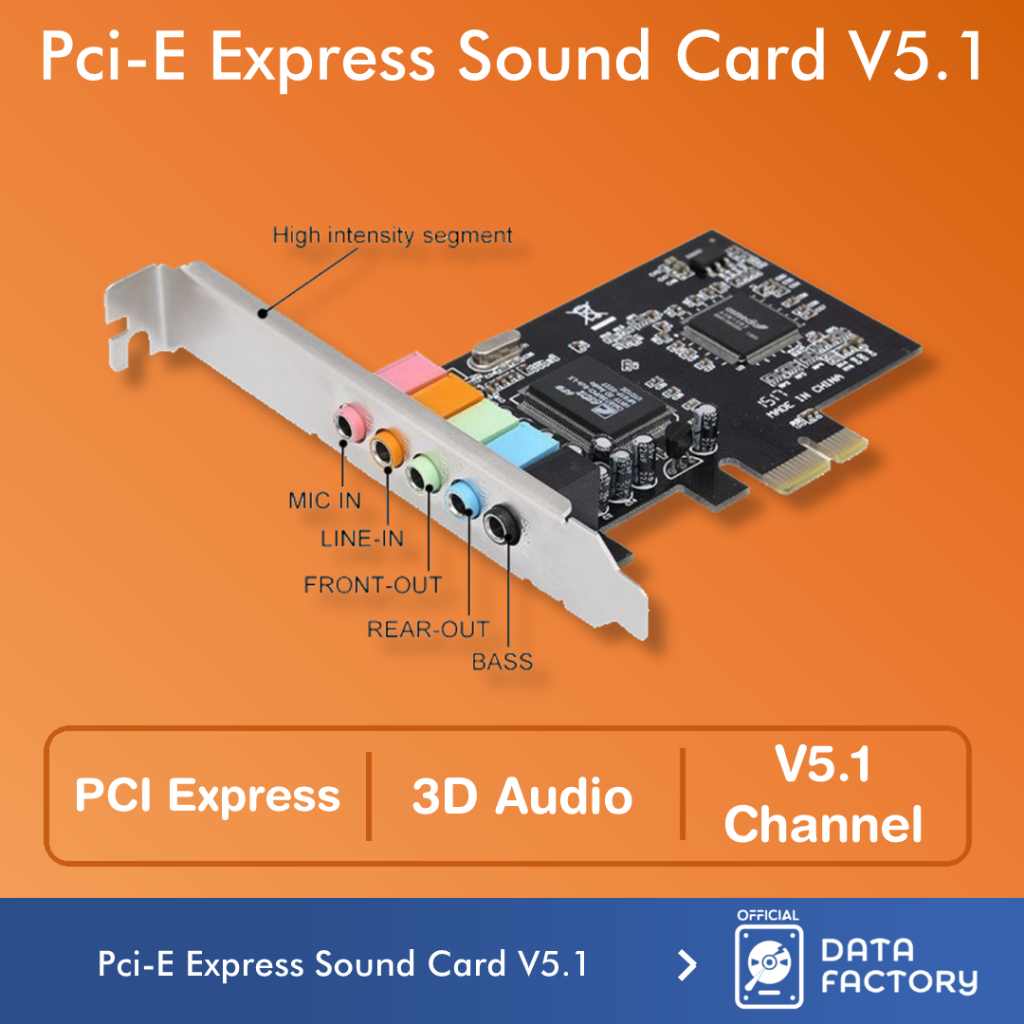 Jual PCI Sound V5.1 / Sound Card Pci-E Express Sound Card V5.1 Slot ...