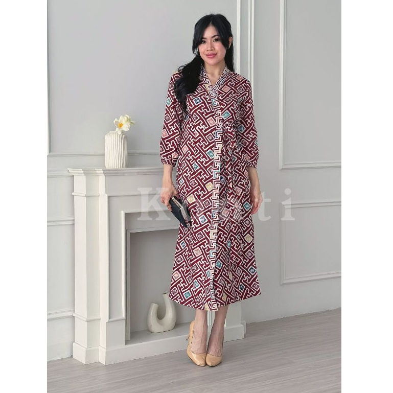 Jual KANTI - Alina Dress Batik - batik viscose dress batik modern ...