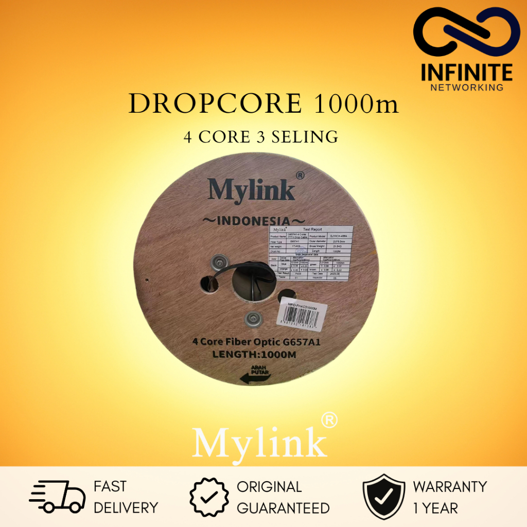 Jual MYLINK DROPCORE 4 CORE 3 SELING FIBER OPTIC G657A1 1 KM / 1000M ...
