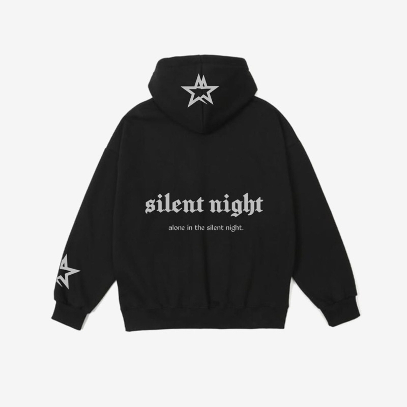 Jual Hoodie boxy Menyala Silent Night Hoodie Unisex Pria Wanita Bahan ...