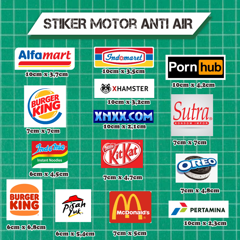 Jual STIKER MOTOR ALFAMART, INDOMARET, INDOMIE, XHAMSTER, PORN HUB ...