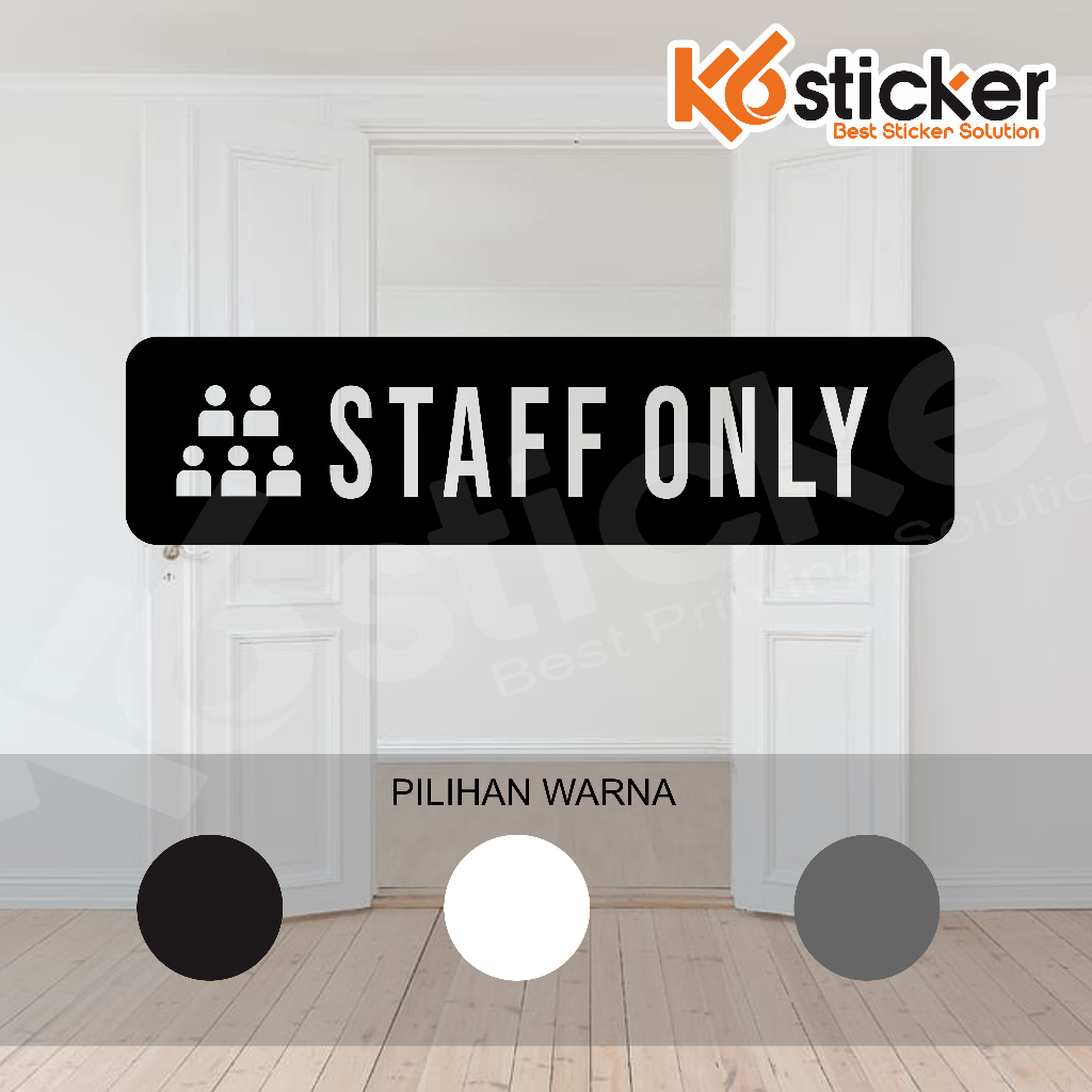 Jual Stiker Pintu Staff Only Kantor Restoran Cafe Office Sign Stiker ...