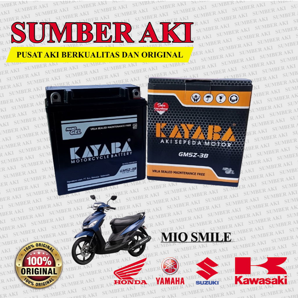 Jual Aki Motor KAYABA GM5Z-3B AKI KERING MOTOR MIO SMILE | Shopee Indonesia