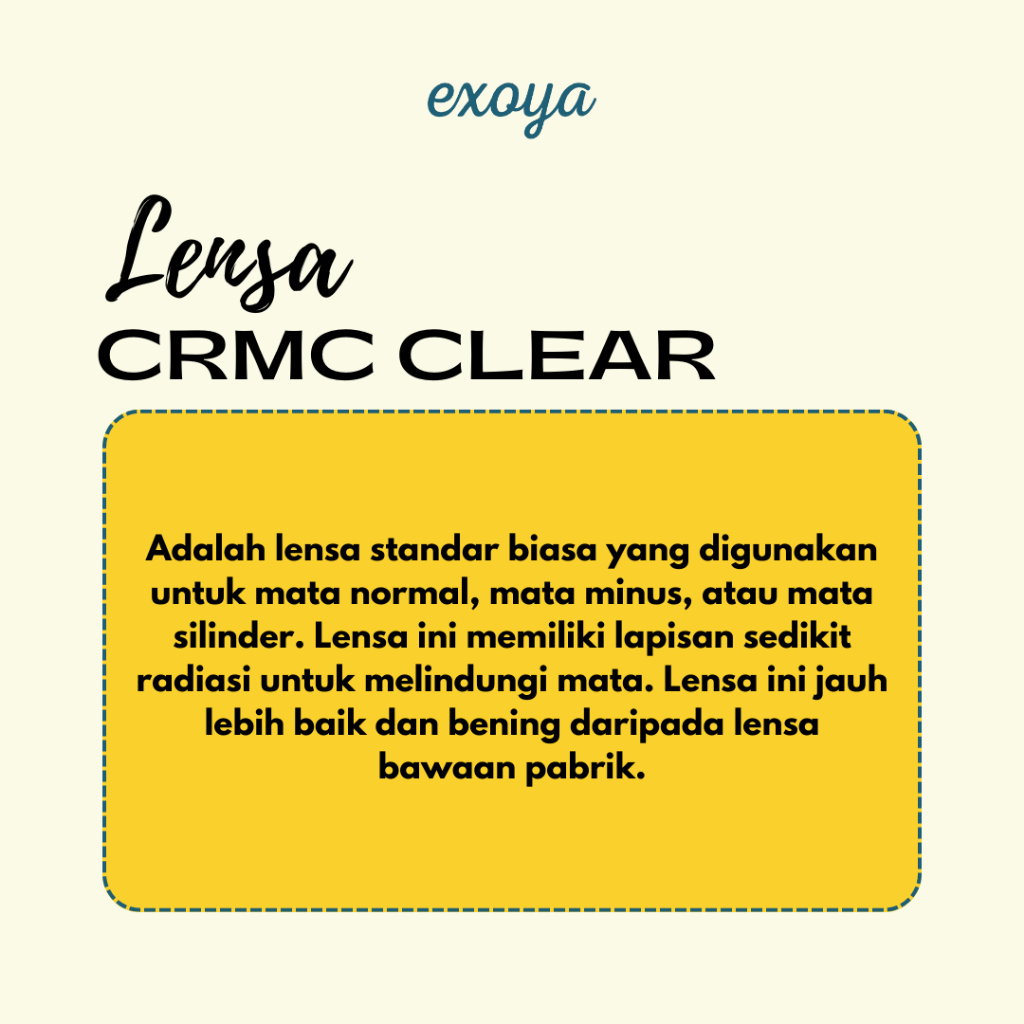 Jual Exoya - Lensa Crmc Bening Mata Normal Minus Silinder Clear (SPH ...