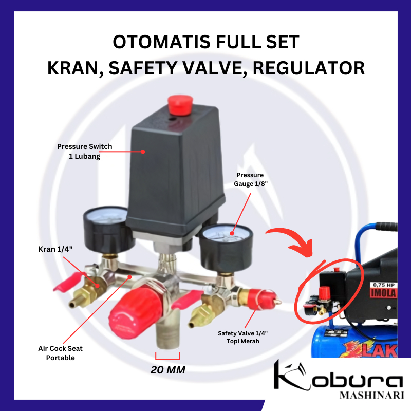 Jual Pressure Switch Otomatis Set Komplit Kran, Safety Valve, Regulator ...