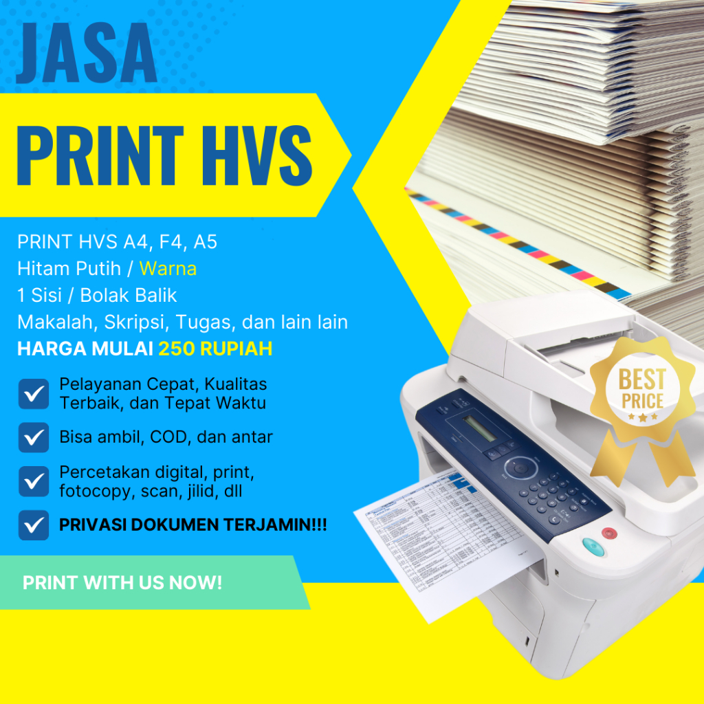 Jual PRINT HVS A4/Print buku,laporan,skripsi,makalah,tugas dan soal ...