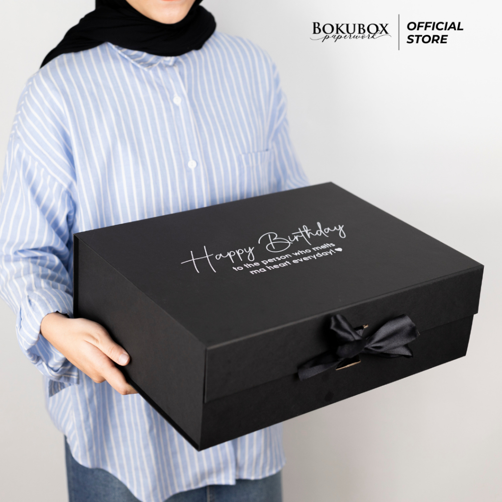 Jual [40x30x13] foldable box kancing magnet / hard box / birthday box ...