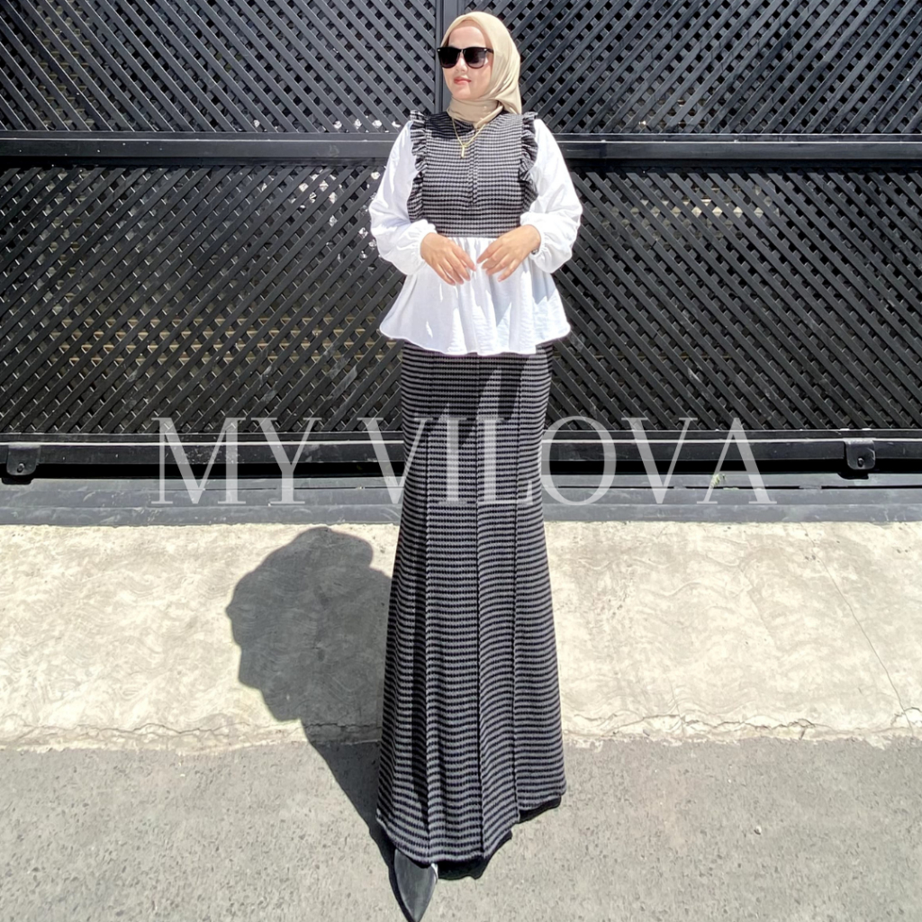 Jual MY VILOVA - Mecca Dress Knit Demia Mermaid M L XL Fashion Muslim ...