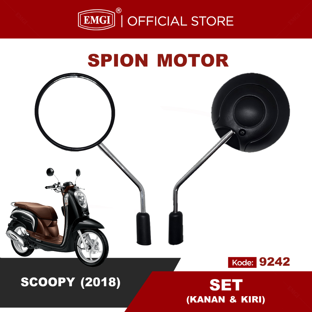 Jual EMGI - Spion Motor Scoopy 2018 FI Hitam, Abu, Cream, Hijau, Merah ...
