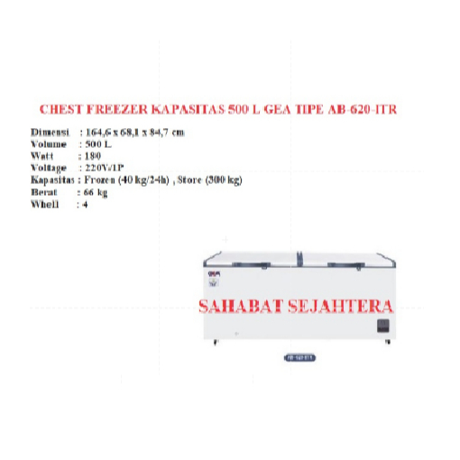 Jual Berat Sebenarnya Chest Freezer Kapasitas 500 L GEA TIPE AB-620-ITR Box Freezer | Shopee ...