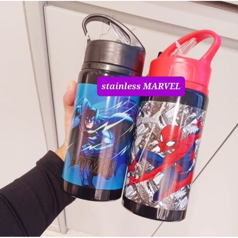 Jual botol minum anak sedotan stainless frozen botol minum spiderman ...