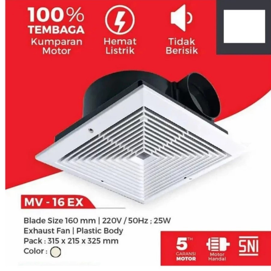 Jual Maspion Exhaust Fan Plafon 6 inch MV 16 EX Heksos Hexos Cerobong 6inch | Shopee Indonesia