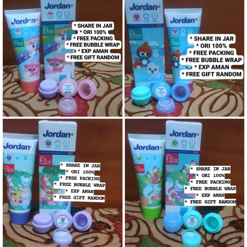 Jual Jordan Oral Care Kids Toothpaste SHARE IN JAR 5 Gram | Shopee ...