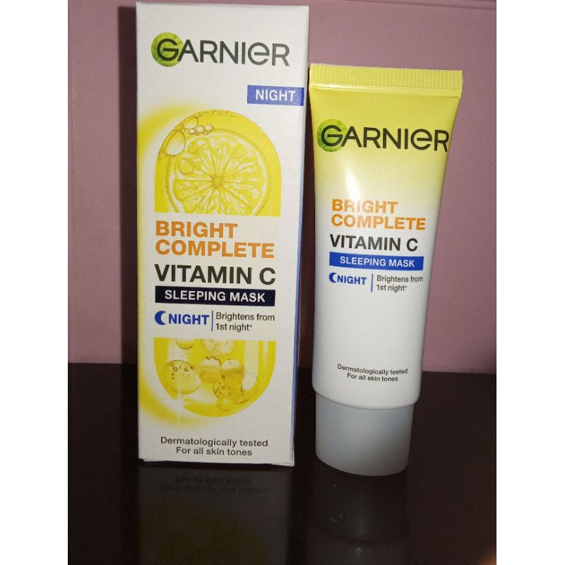 Jual Garnier Bright Complete Night Cream Sleeping Mask 20 ml | Shopee ...