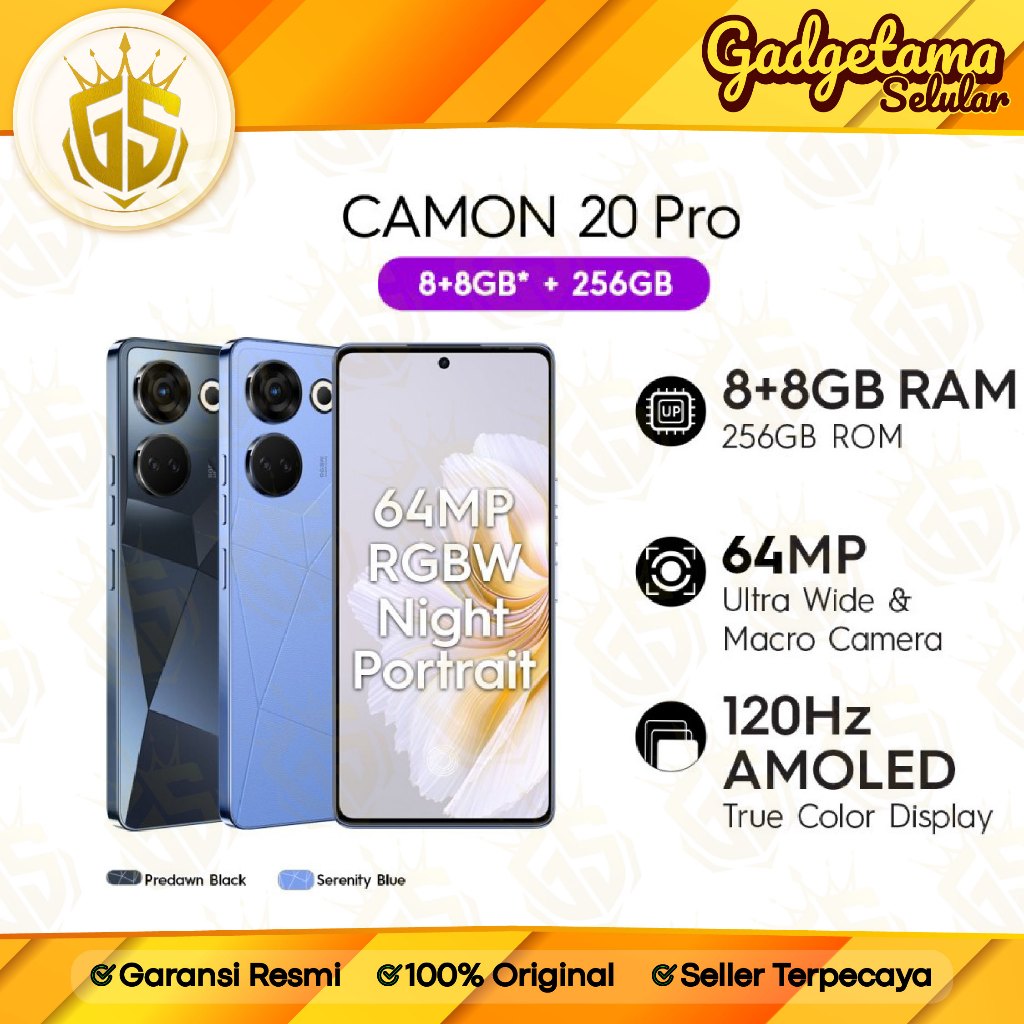 Jual Tecno Camon 20 Pro NFC 8/256 Garansi Resmi | Shopee Indonesia