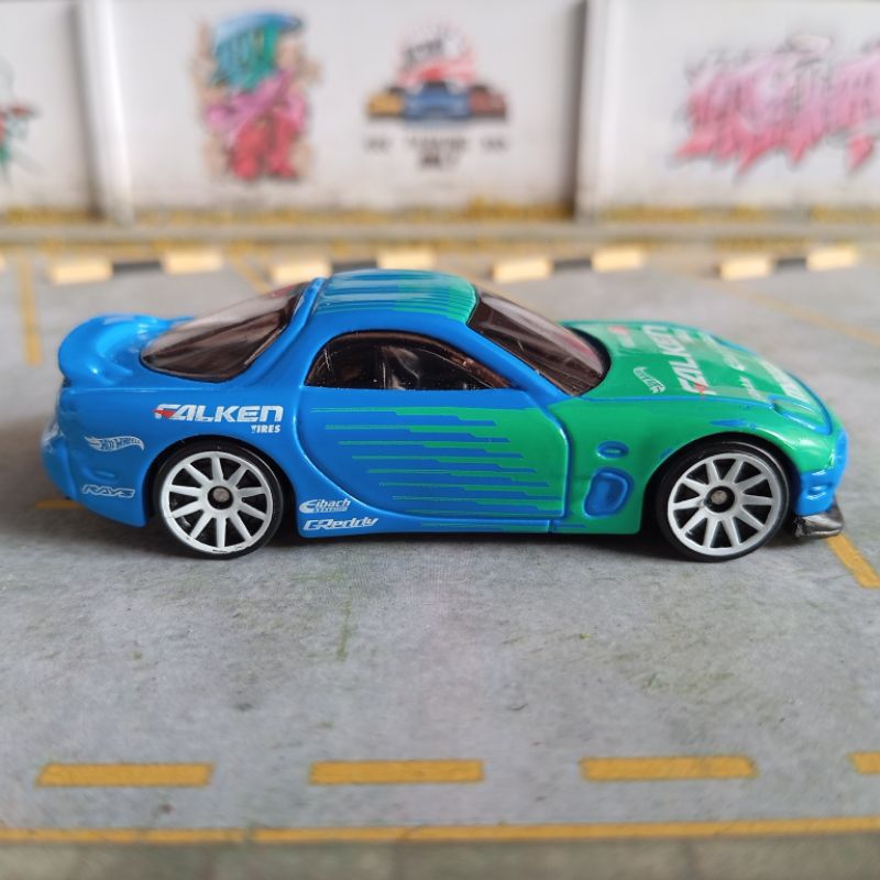 Jual hot wheels hotwheels loose 95 Mazda RX7 RX-7 falken biru hijau ...