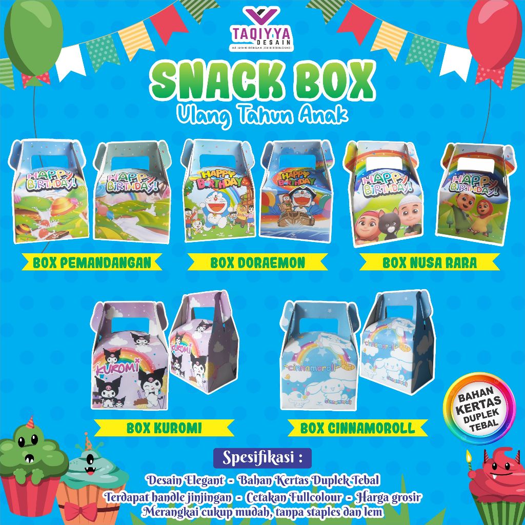 Jual BOX ULANG TAHUN ANAK EKONOMIS / BOX ULTAH ANAK / GOODIE BAG ULANG ...