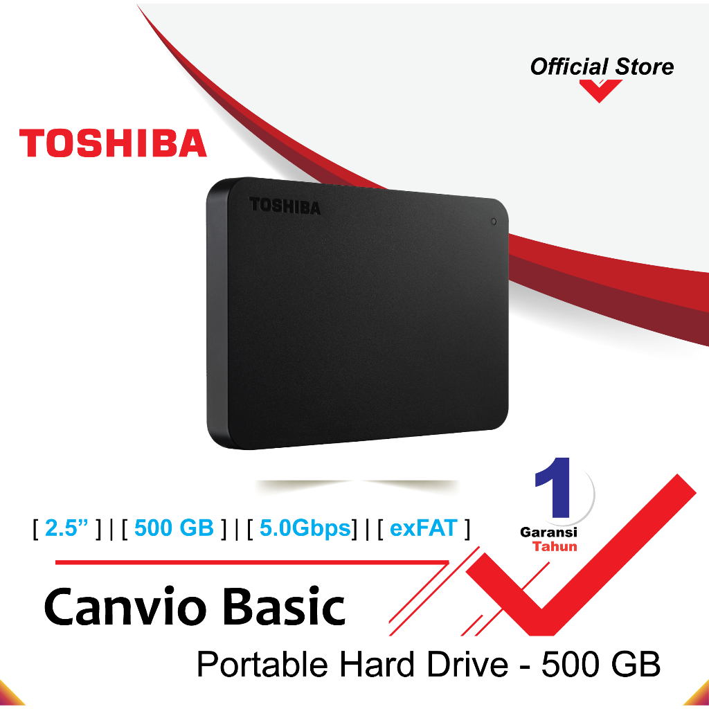Jual Toshiba Canvio Basic Hardisk Eksternal 500GB | Shopee Indonesia