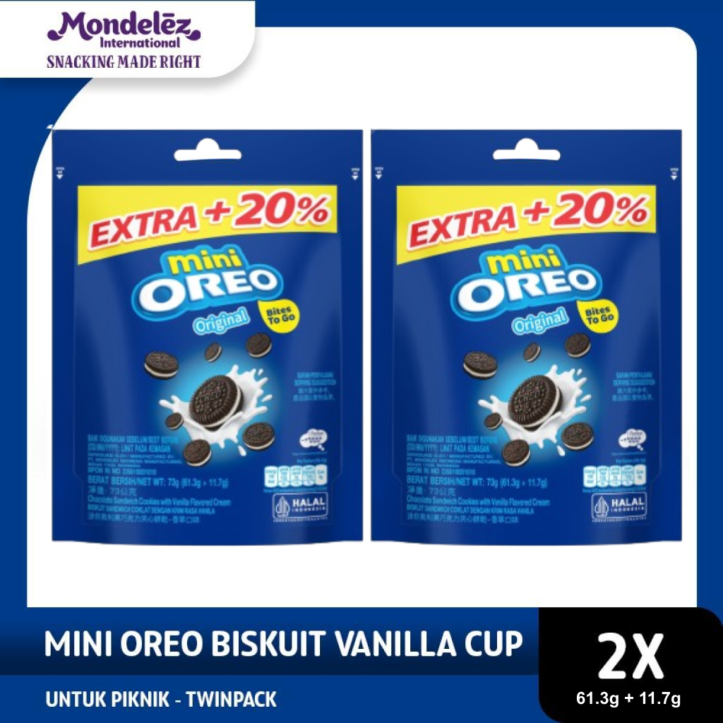 Jual Oreo Mini Biskuit Vanilla 61.3gr Untuk Traveling - twinpack | Shopee Indonesia
