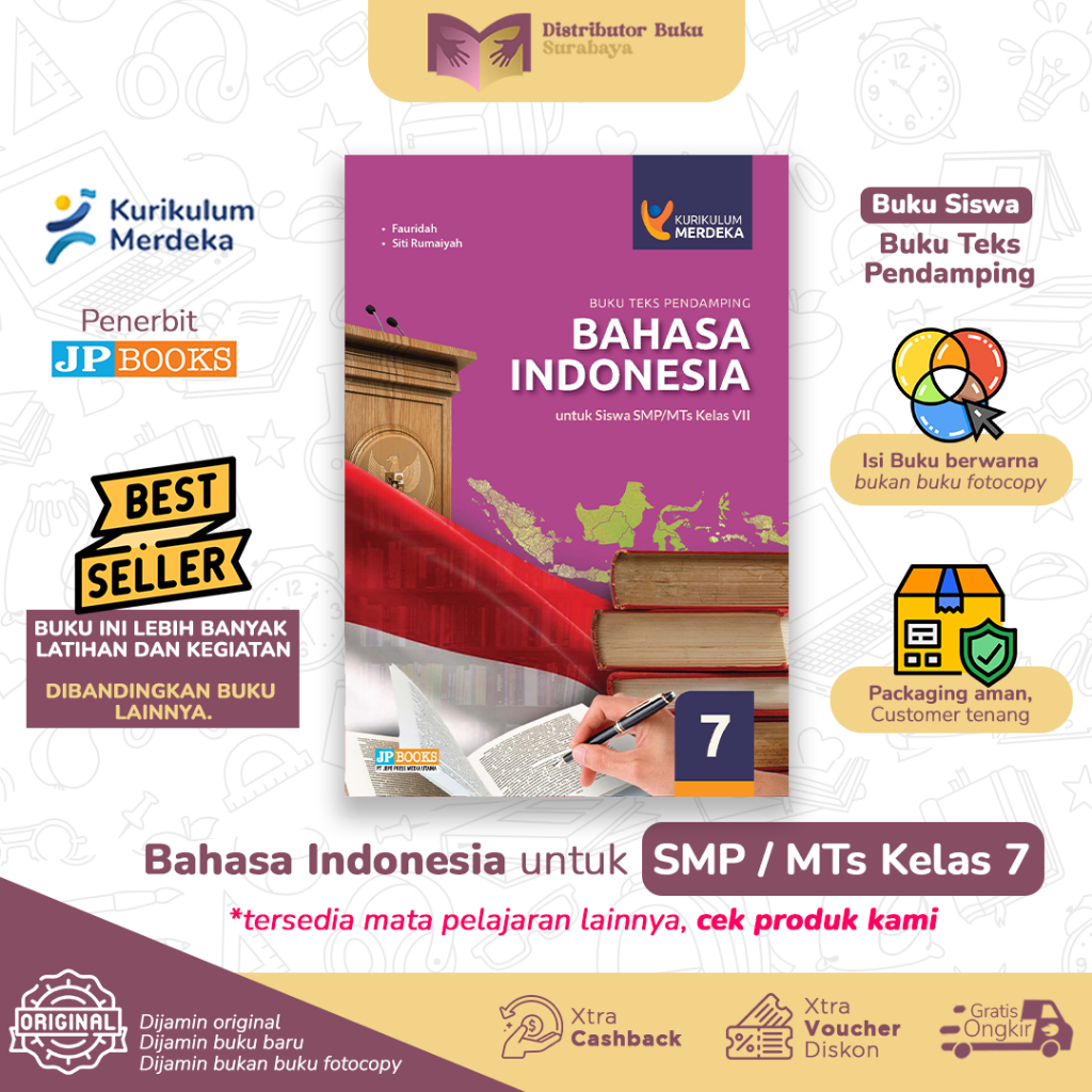 Jual Buku Teks Pendamping Siswa Bahasa Indonesia Smp Kelas 7 - Kurikulum Merdeka - Penerbit JP ...