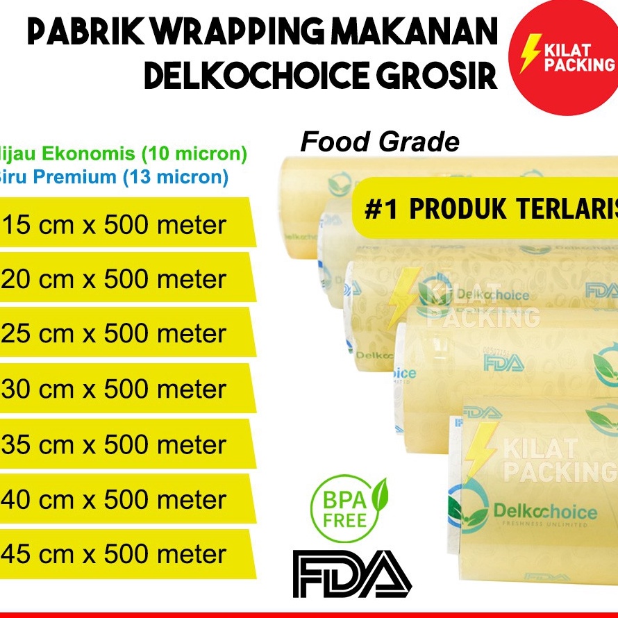 Jual NEW PROMO PLASTIK WRAPPING MAKANAN DELKOCHOICE FOOD WRAPPING AMAN ...