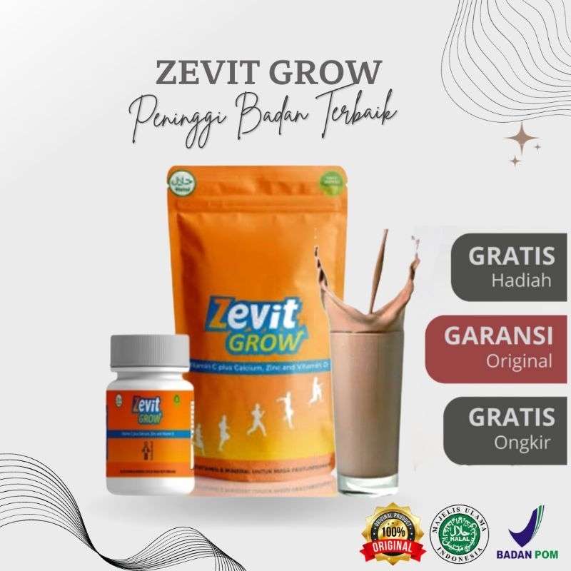 Jual Zevit Grow Peninggi Badan Terlaris Kapsul/Susu penambah Tinggi ...