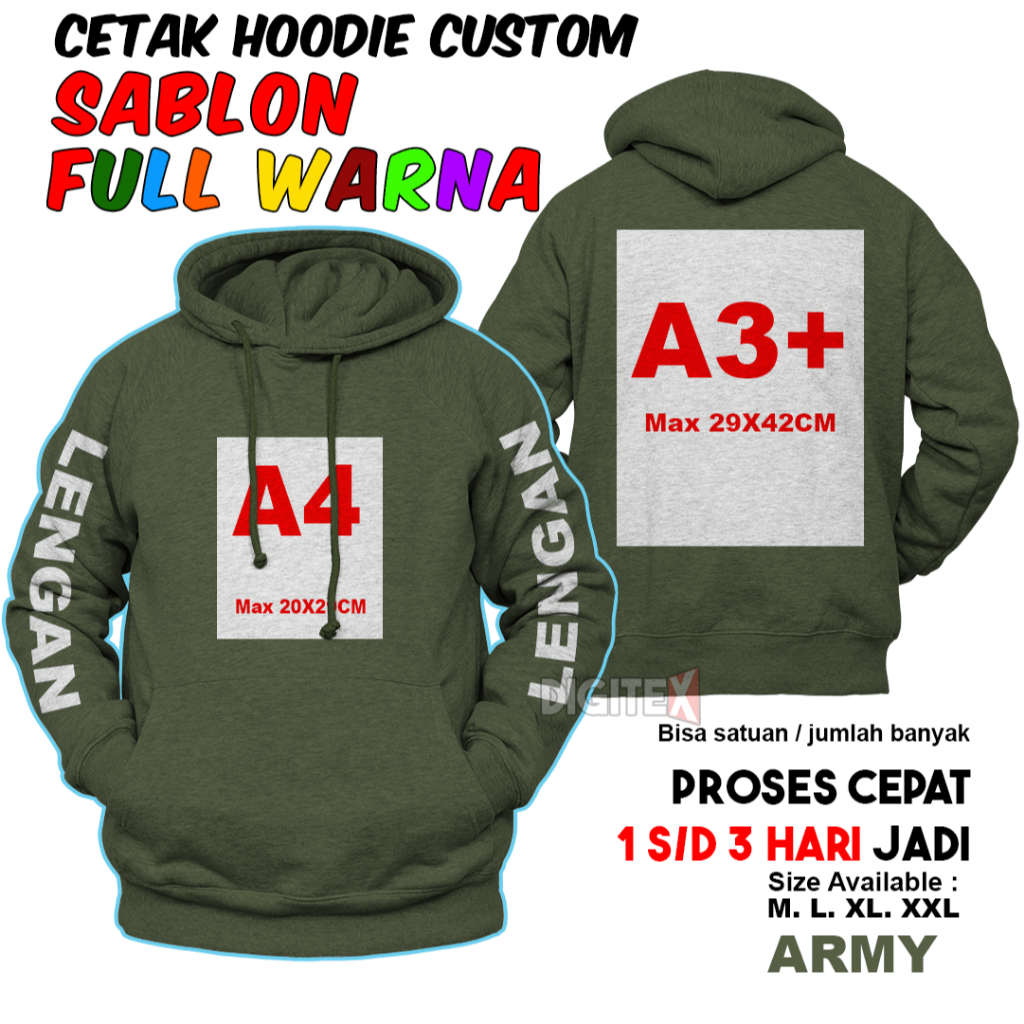 Jual Hoodie Pria Wanita Custom Sablon Logo Gambar Foto Tulisan sendiri ...