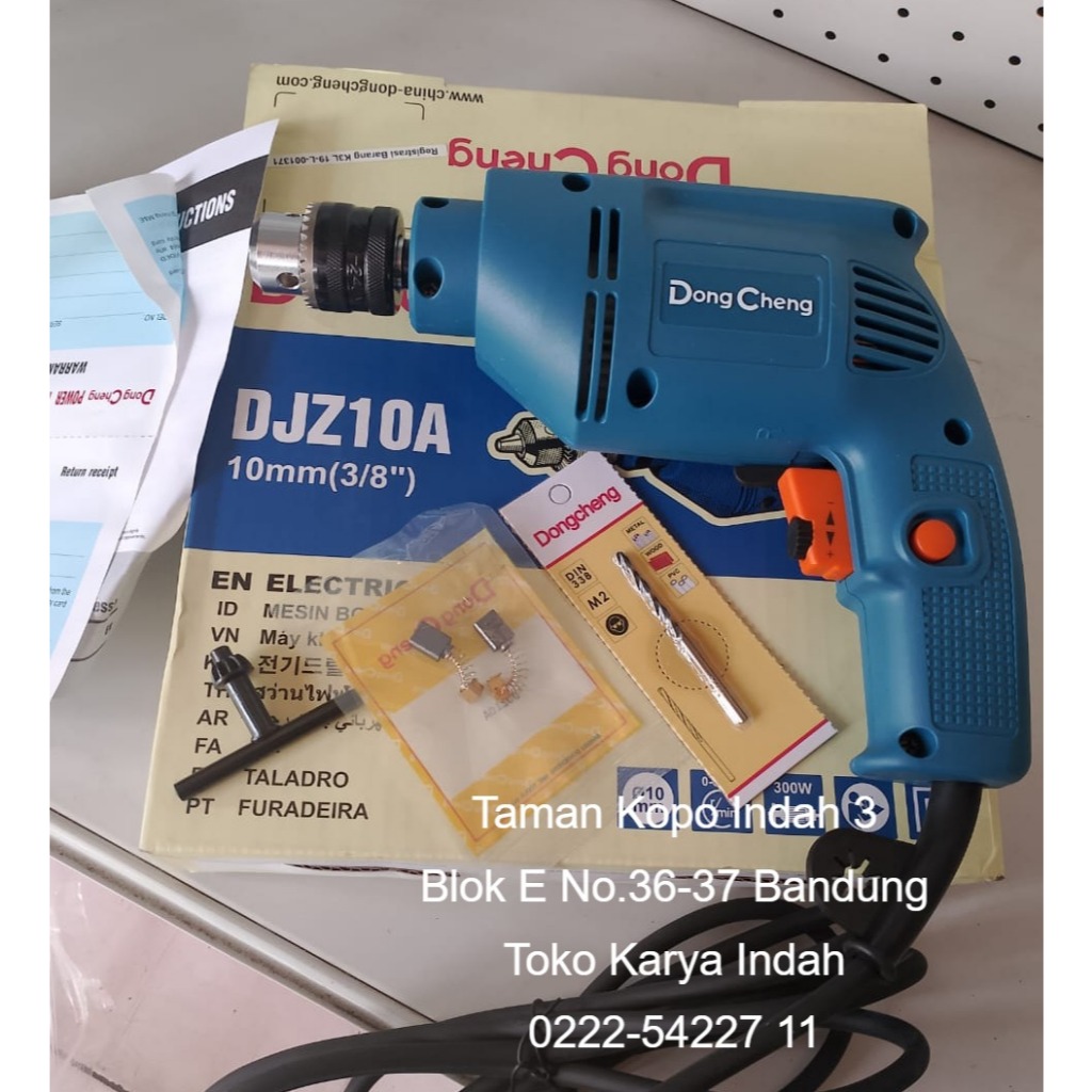 Jual Mesin Bor Listrik Kayu Besi Bolak Balik 10mm Dongcheng DJZ10A Drill Driver 300Watt DJZ10 A ...