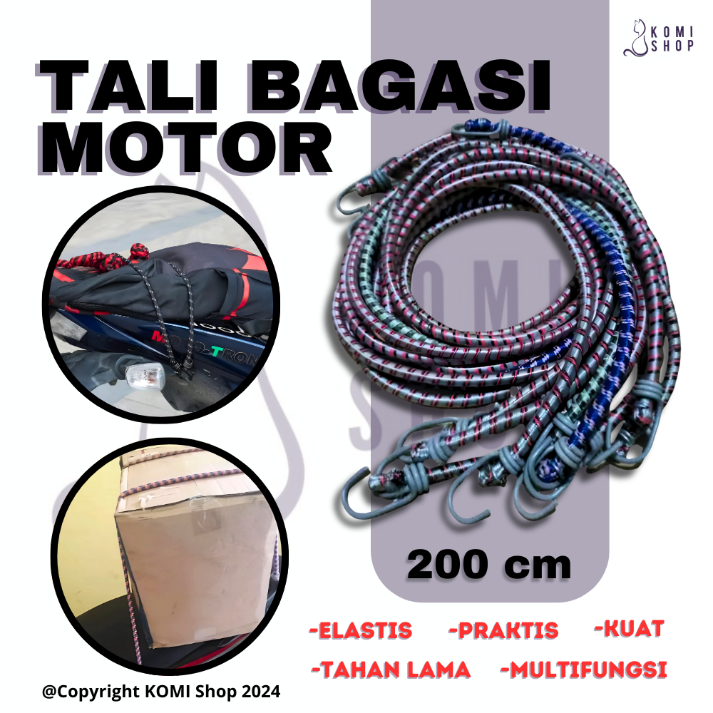 Jual Tali Karet Pengikat Barang di Motor / Tali Bagasi Motor 2 meter ...