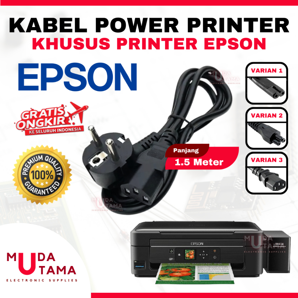 Jual KABEL LISTRIK PRINTER EPSON HIGH QUALITY ANTI KORSLET | COK KABEL ...