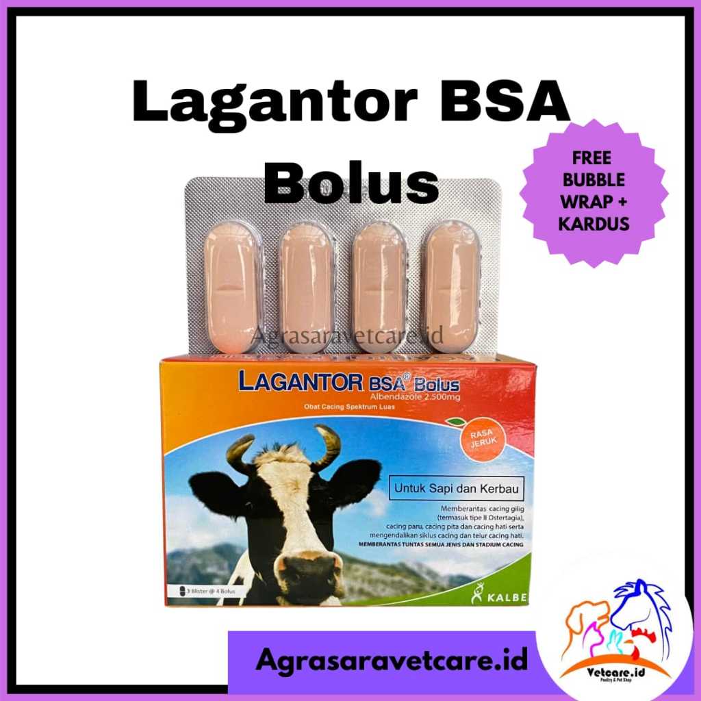 Jual LAGANTOR BSA 1 BLISTER 4 BOLUS- Obat Cacing Sapi Paling Ampuh Rasa ...