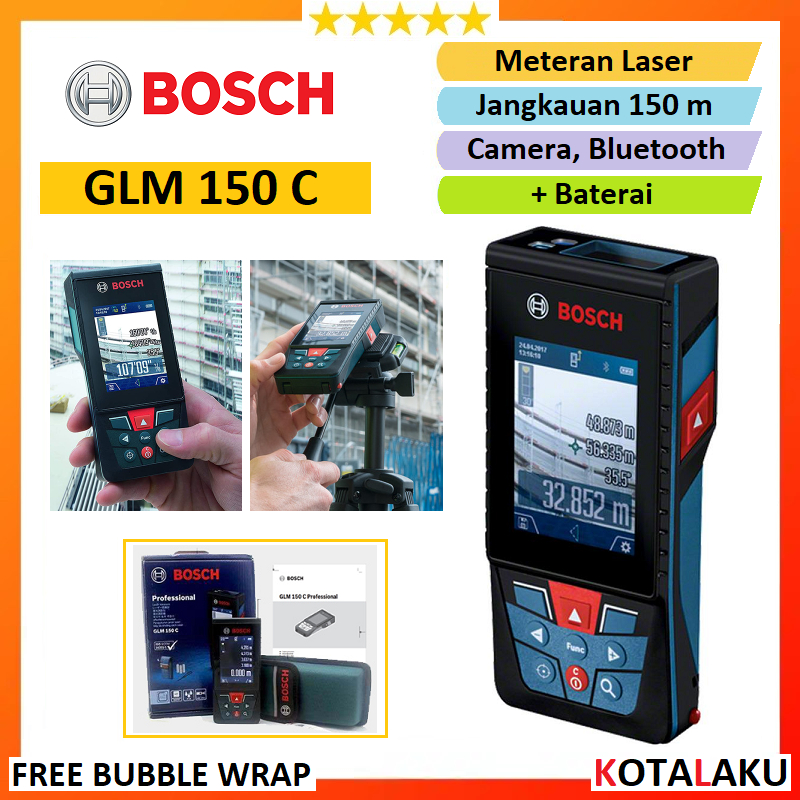 Jual Meteran Laser Digital Rangefinder Distance Meter Bosch GLM 150 C ...